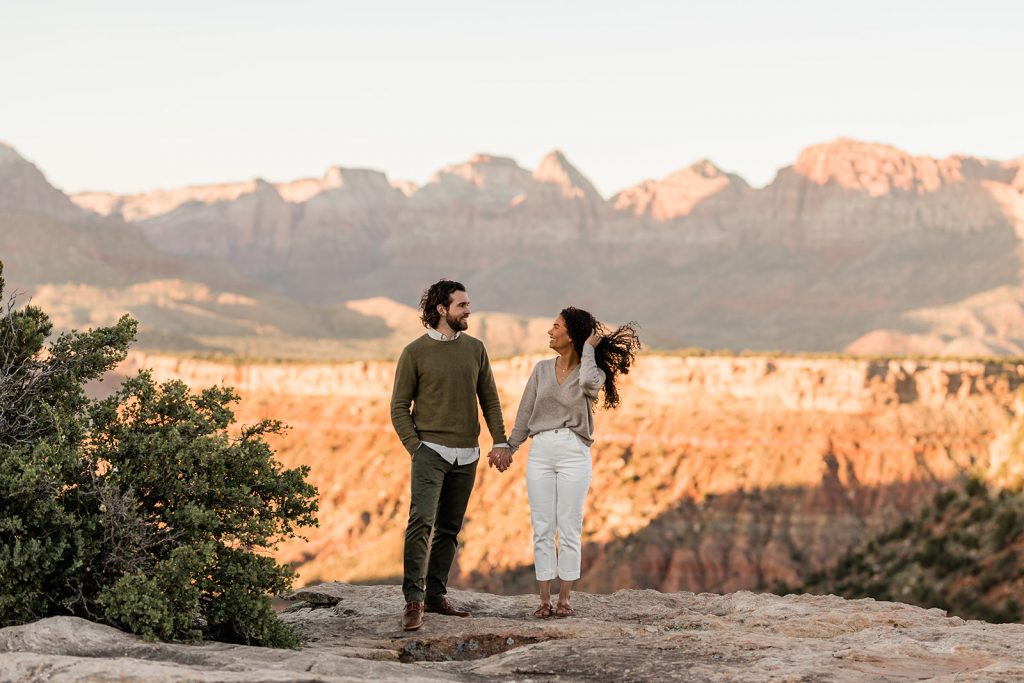 Zion National Park Adventure Engagement Session | Drea and Alex | Hazel ...